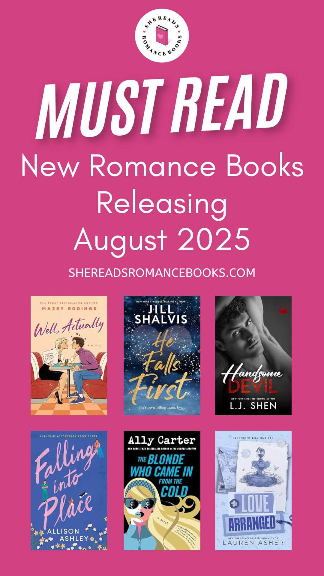 Top 10 New Romance Book Releases Dropping August 2025 – She Reads Romance Books